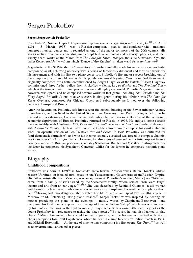Sergei Prokofiev PDF | PDF | Opus Number | Music