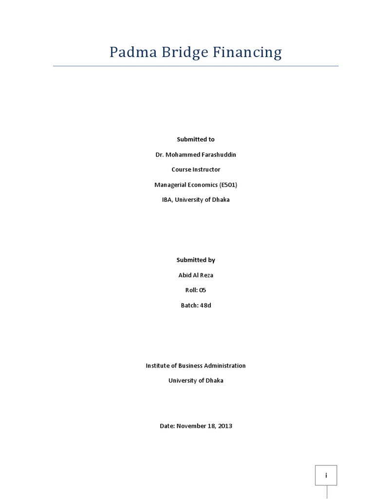 Term Paper - Padma Bridge Financing | PDF | Asian Development Bank ...