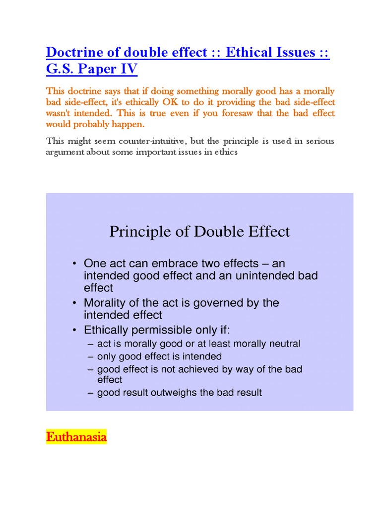 Understanding the Doctrine of Double Effect | PDF | Civil Society ...