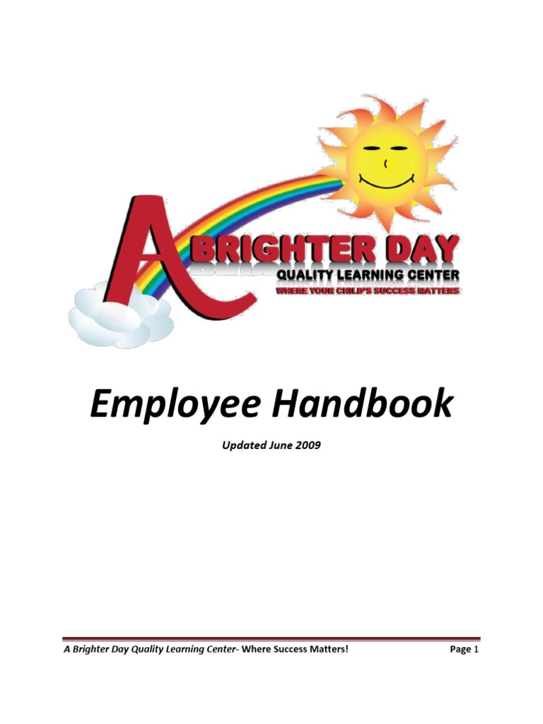 Employee Handbook - Final | PDF | Child Care | Relationships