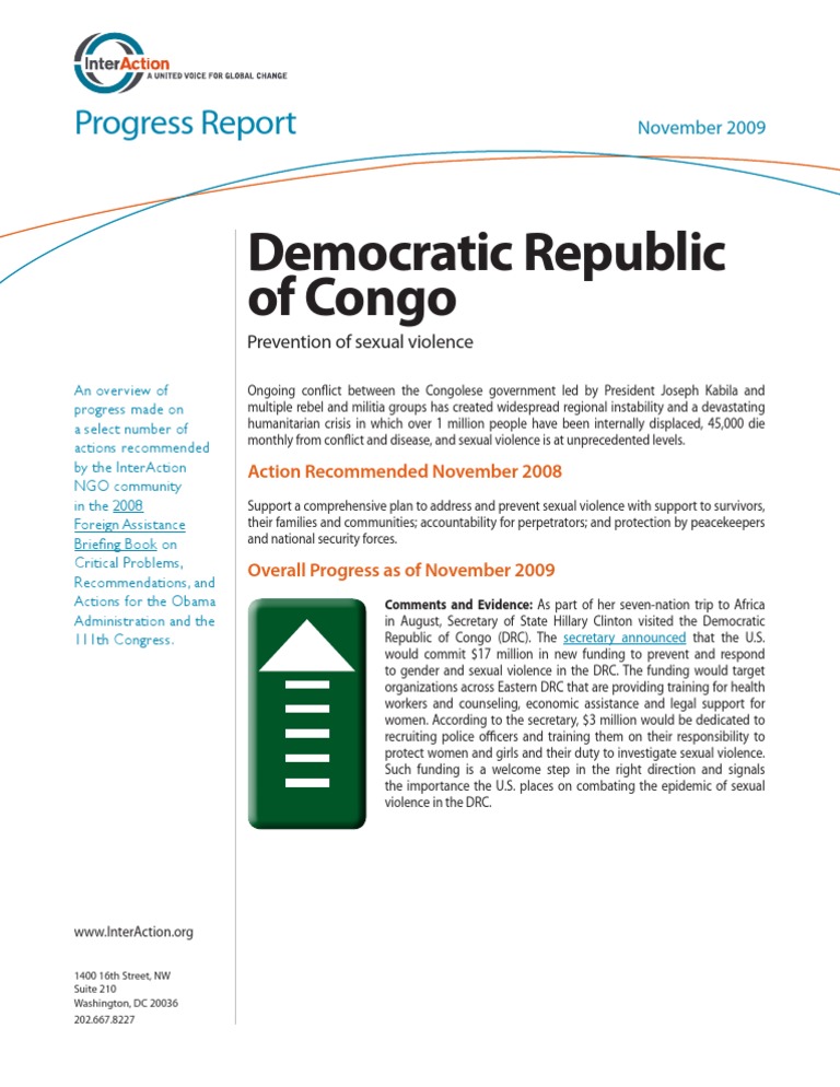 ProgressReport - DRC Prevent Sexual Violence | PDF | Democratic ...