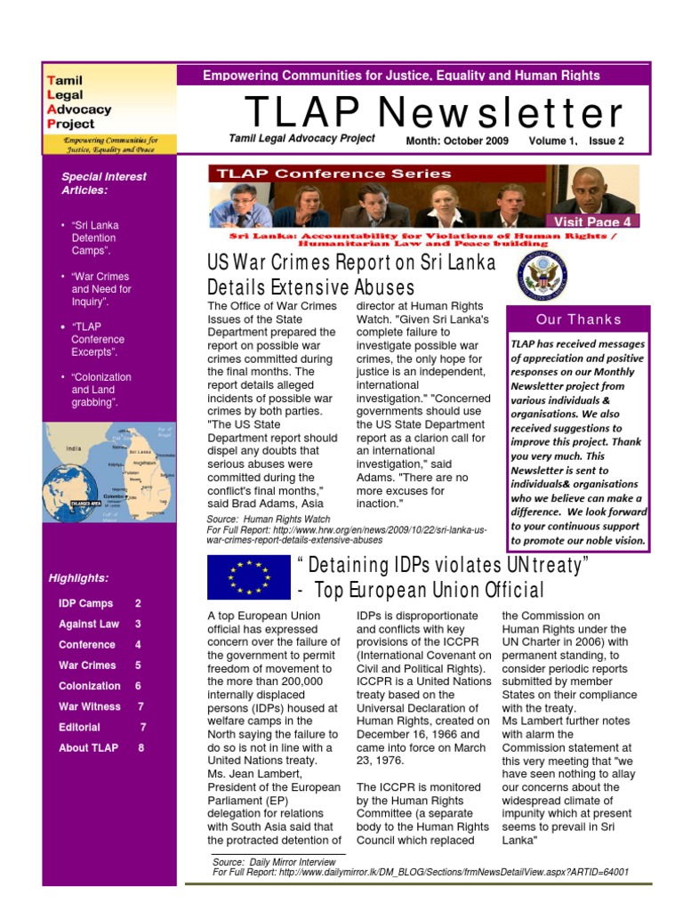 TLAP Newsletter October 2009 | PDF | Apartheid | Amnesty International