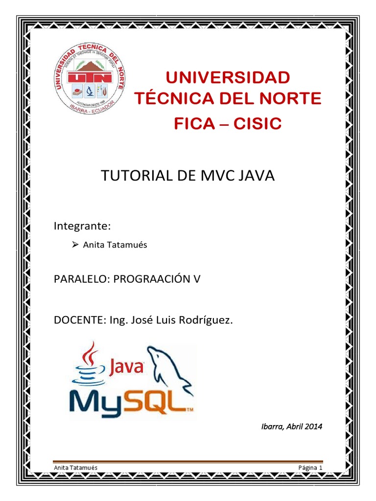 Tutorial MVC Java con MySQL | PDF | Modelo – Vista – Controlador | SQL