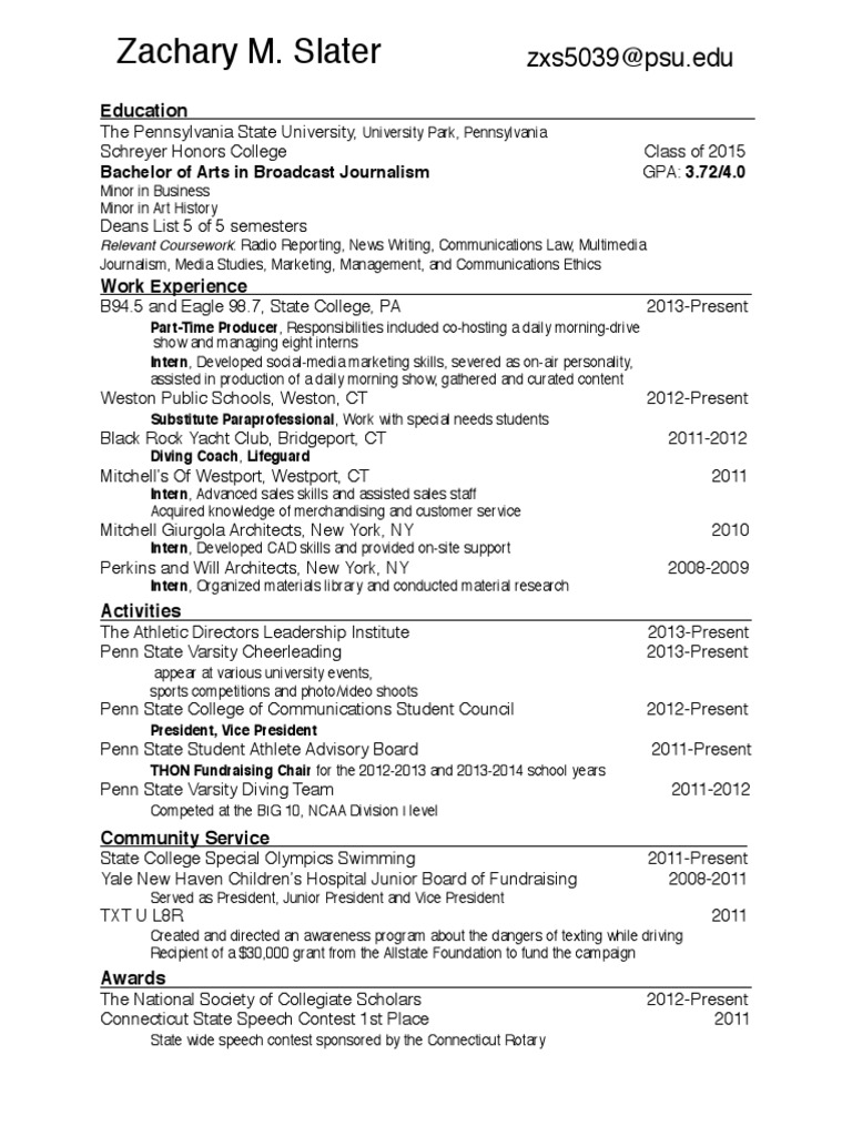 Resumeportfolio | PDF | Pennsylvania State University | University Of ...