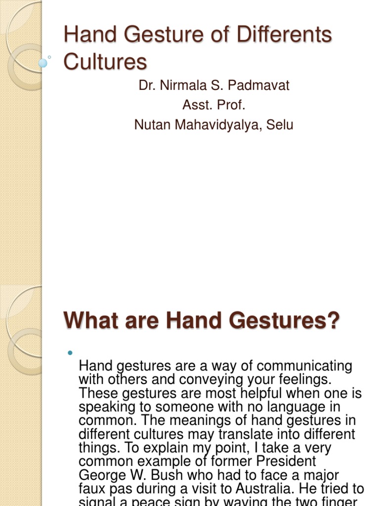 Cultural Meanings of Hand Gestures | PDF | Gesture | Hand