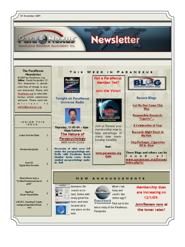 ParaNexus Newsletter | PDF