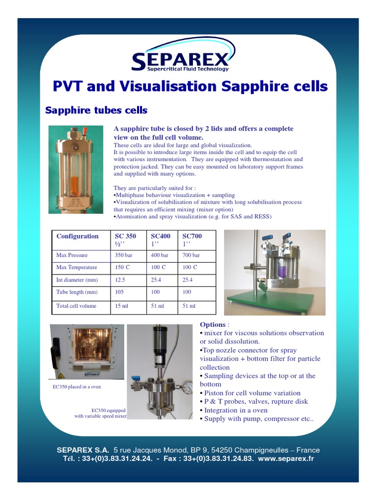 High Pressure PV T and Sapphire Cells | PDF | Temperature | Pump