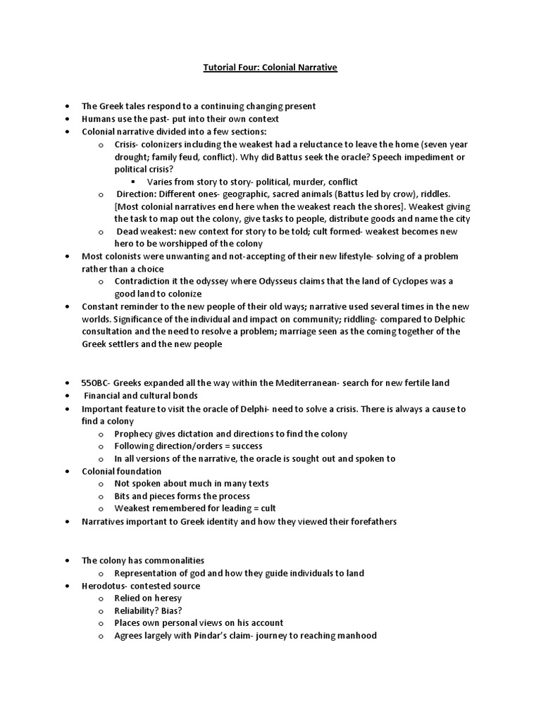 Colonial Narrative - Archaic Greece | PDF | Narrative | Oracle