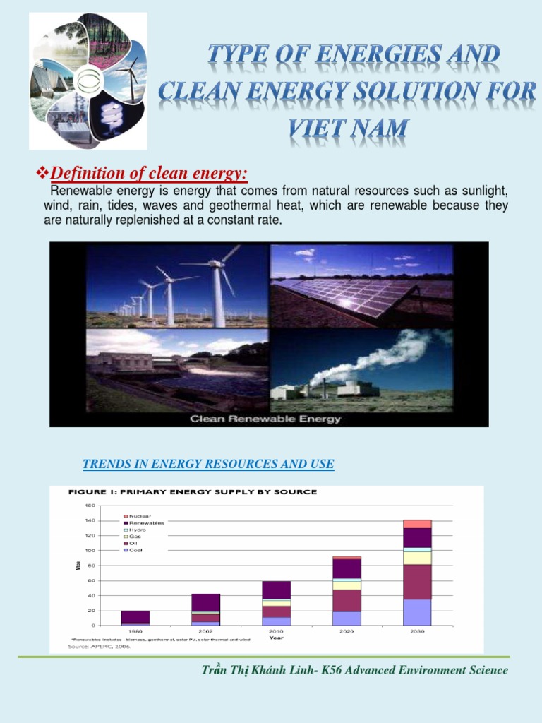 Definition of Clean Energy:: Trends in Energy Resources and Use | PDF ...