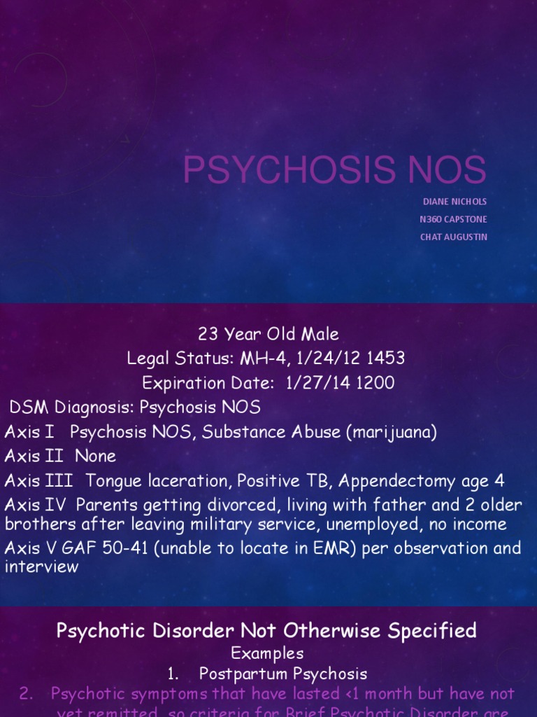 Psychosis Nos | PDF | Psychosis | Therapy