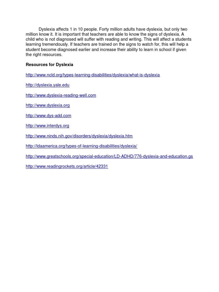 Dyslexia | PDF