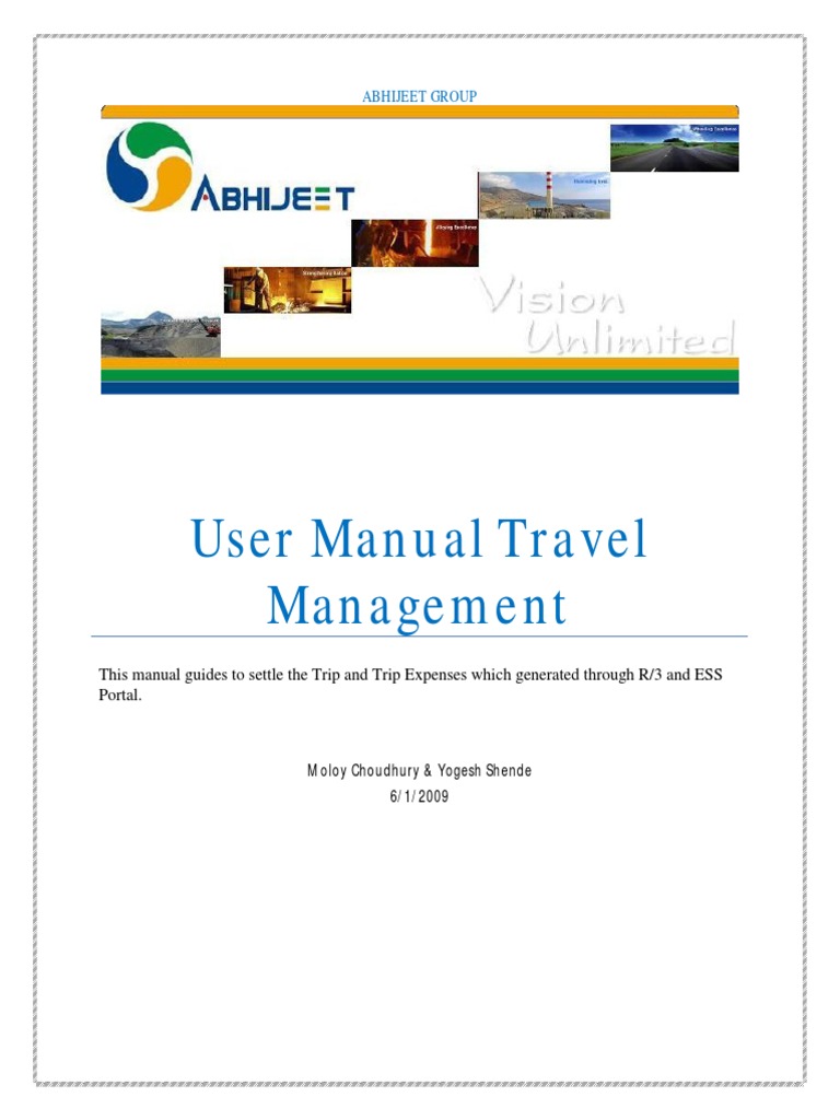Travel Management - User Manual | PDF | Menu (Computing) | Areas Of ...