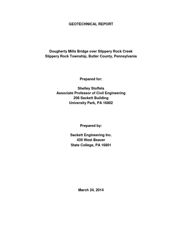 Geotechnical Report | Geotechnical Engineering | Soil