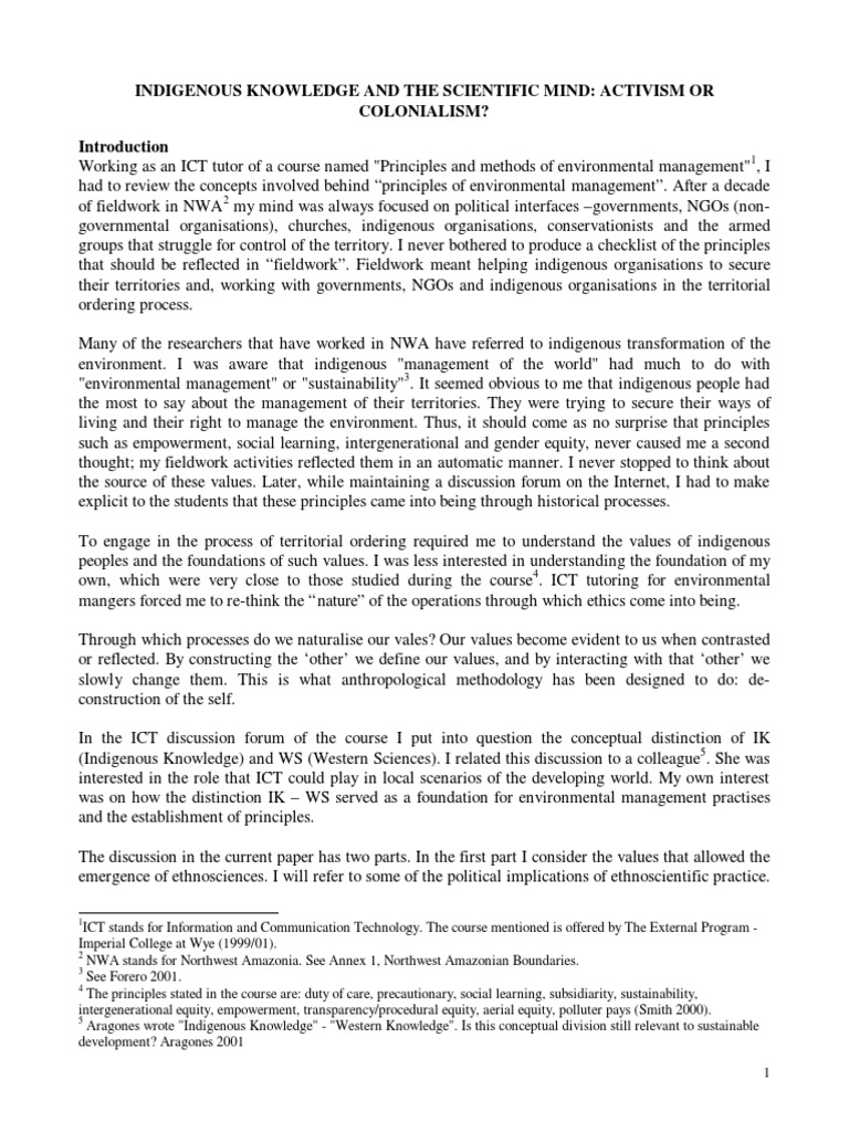 Indigenous Knowledge Discussion | PDF | Ethnobotany | Charles Darwin