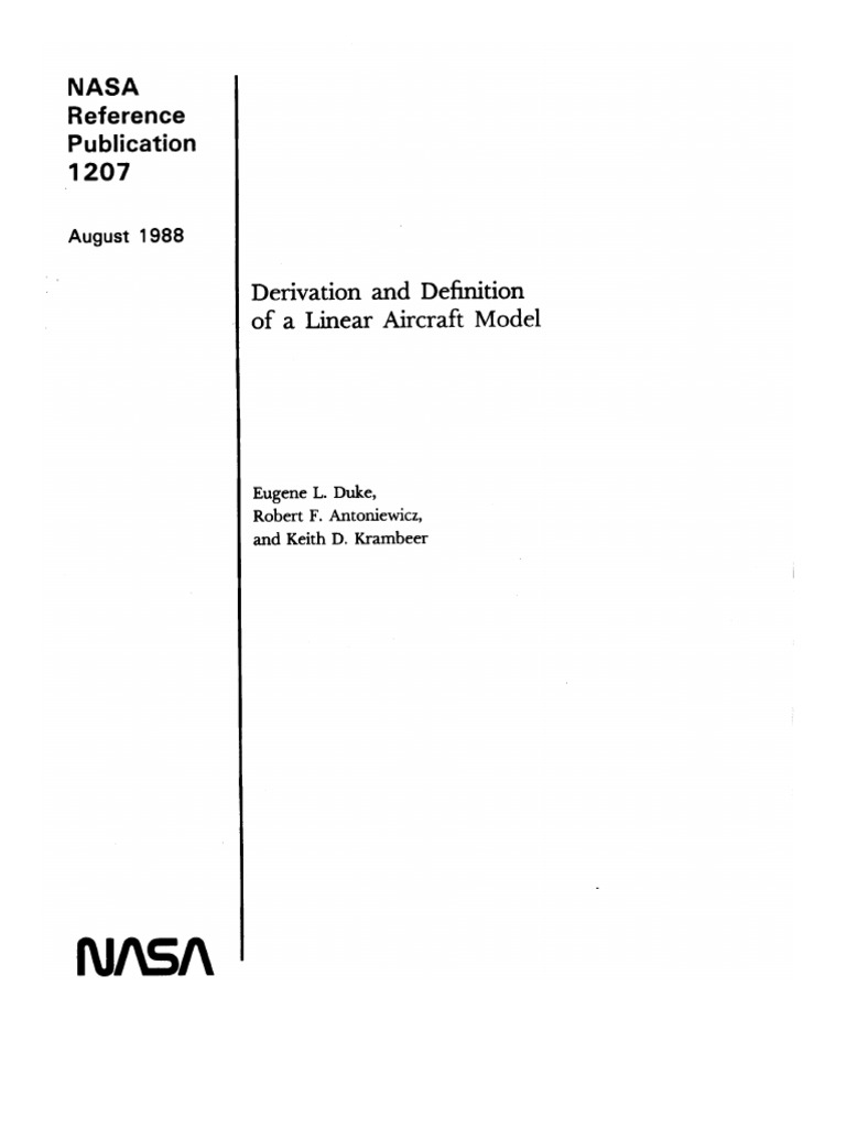 Derivation and Definition of Linear Aircraft Model | PDF | Aircraft ...