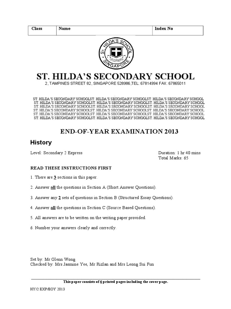 Sec 2 Express EOY 2013 | PDF