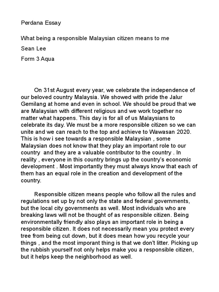 Essay | PDF | Malaysia | Citizenship