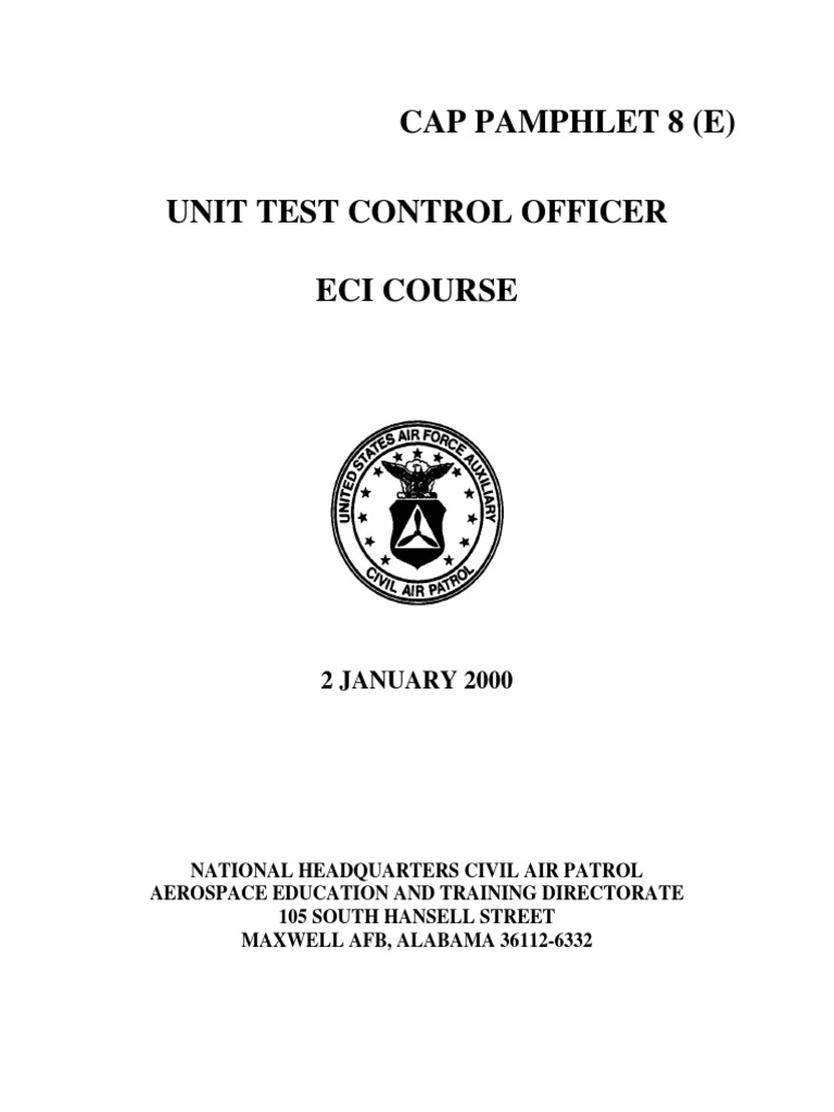 CAPP 8 Unit Test Control Officer - 01/02/2000 | PDF | Avionics | Civil ...