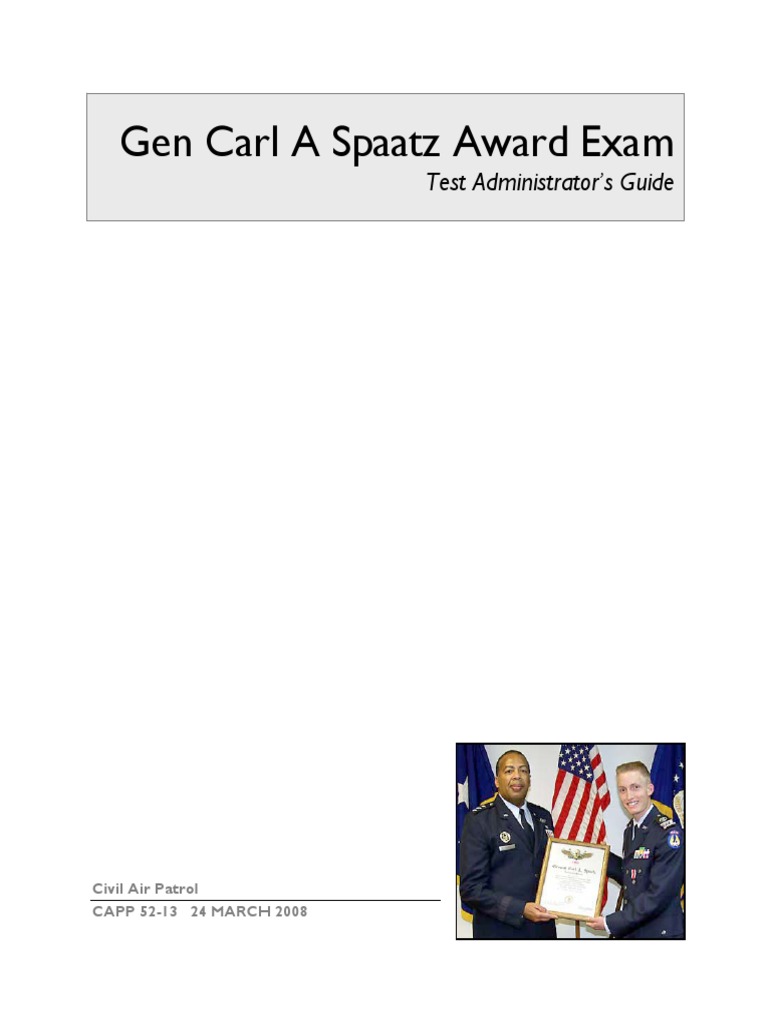 CAPP 52-13 Spaatz Award Exam - 03/24/2008 | PDF | Awards And ...