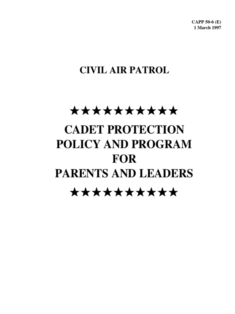 HHHHHHHHHH: Cadet Protection Policy and Program FOR Parents and Leaders ...