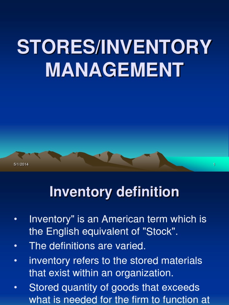 Inventory Presentation-power Point | Inventory | Stocks