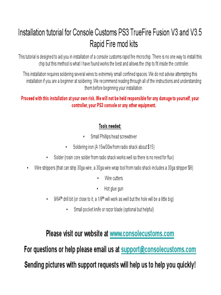 Ps3 Truefire Fusion v3 Tutorial | PDF | Printed Circuit Board | Equipment