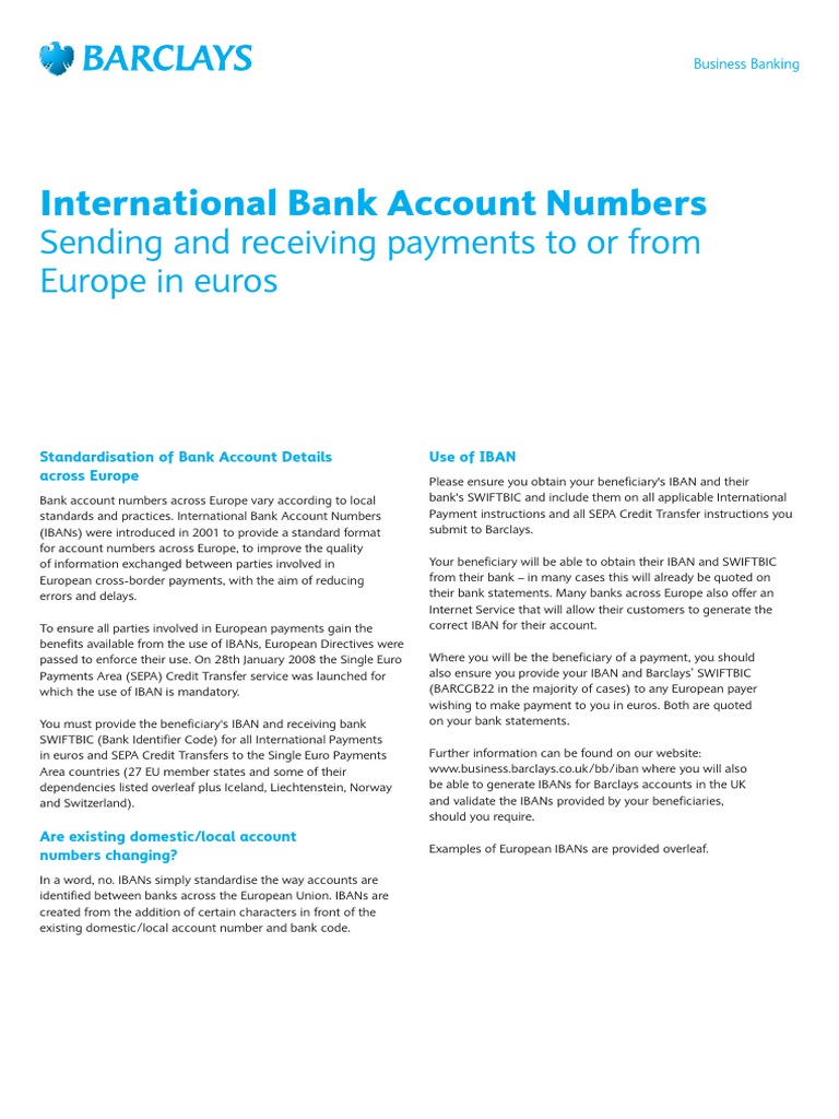 International Bank Account Numbers: Sending and Receiving Payments To ...