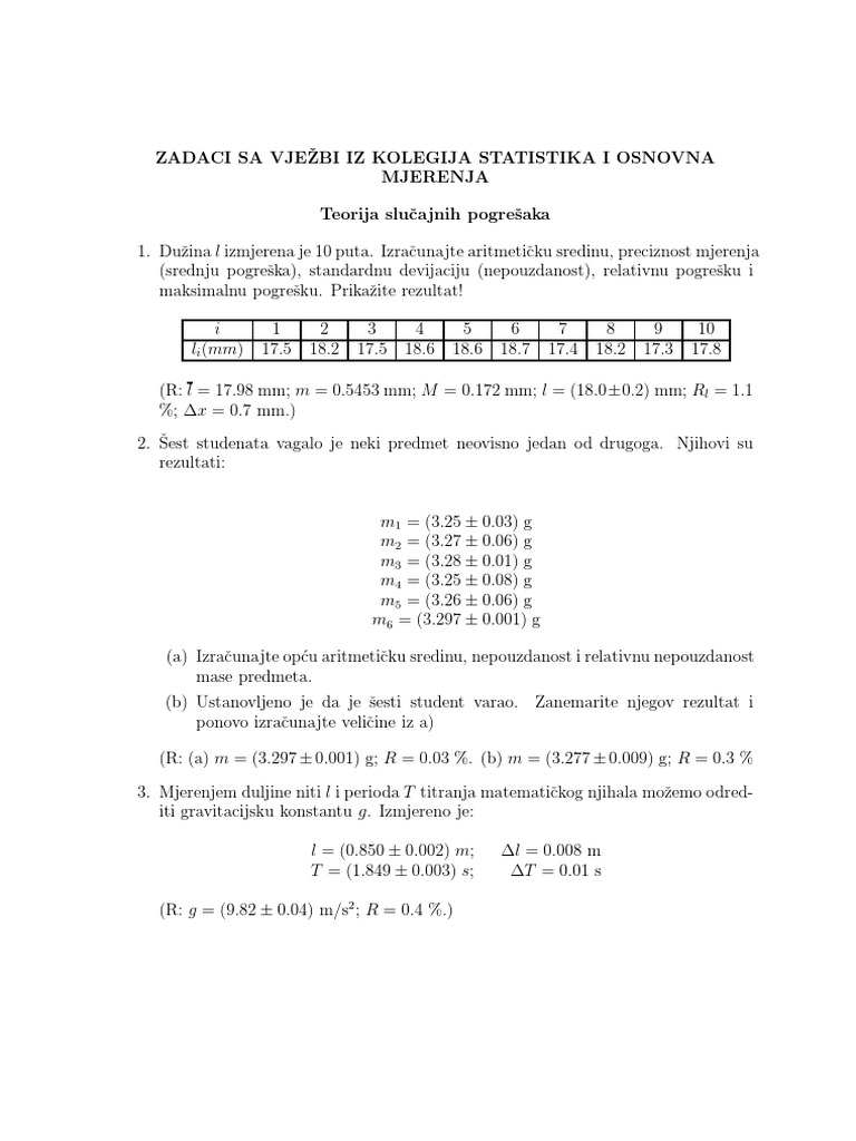 Zadatci Statistika | PDF