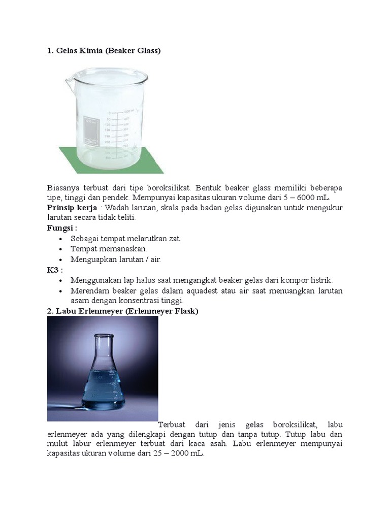 Alat Gelas Laboratorium Kimia | PDF