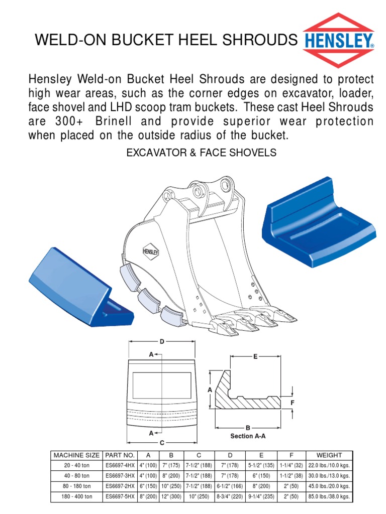 Weld-On Bucket Heel Shrouds | PDF