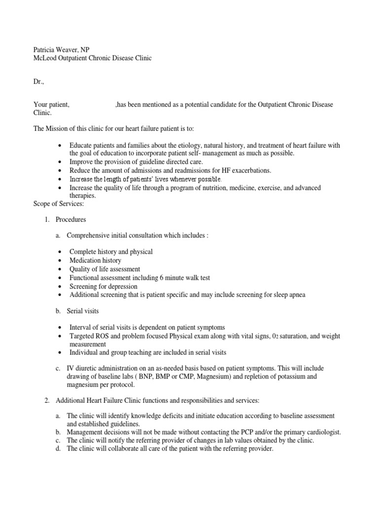 Physician Letter - Heart Failure | PDF | Heart Failure | Patient