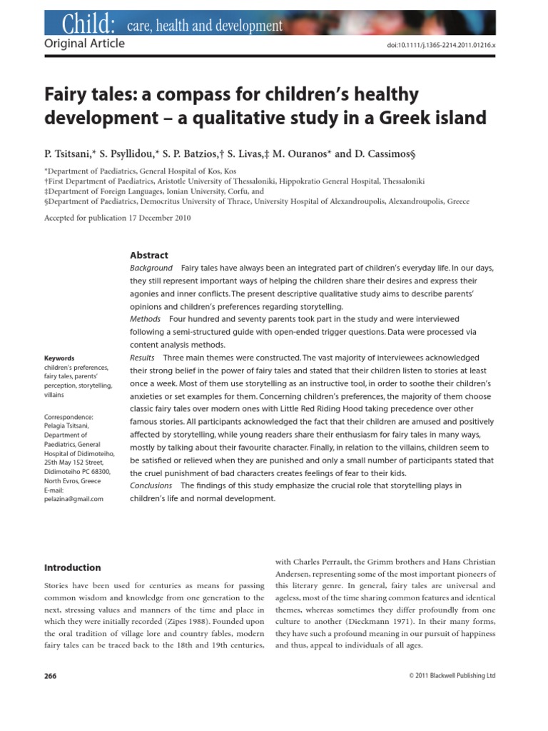 Fairy Tales A Compass For Children - S Healthy Development - A ...