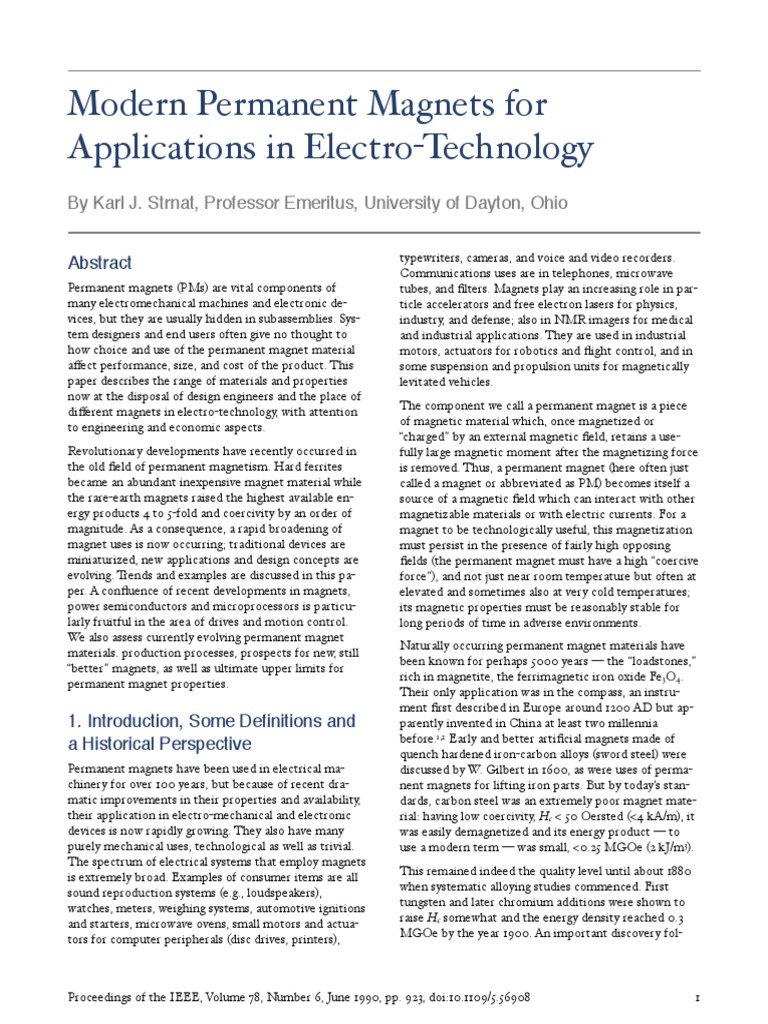 Modern Permanent Magnet Applications | PDF | Magnet | Loudspeaker