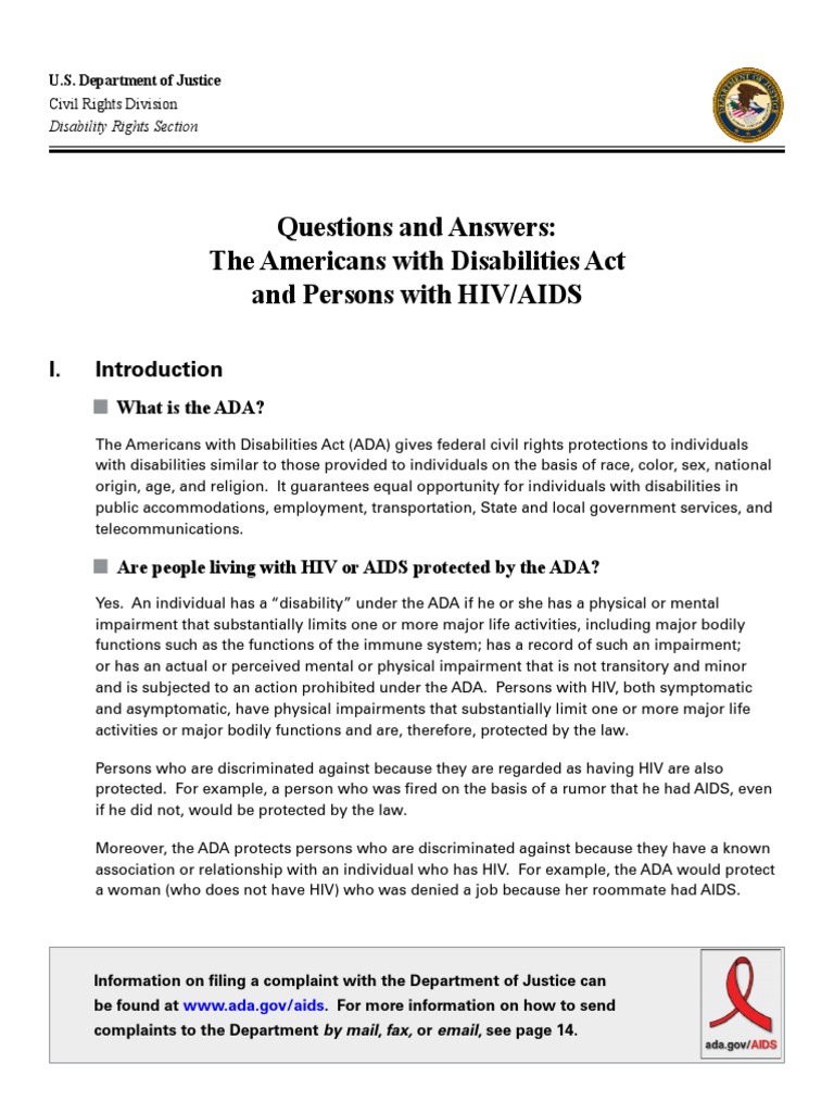 Questions and Answers | PDF | Americans With Disabilities Act Of 1990 ...