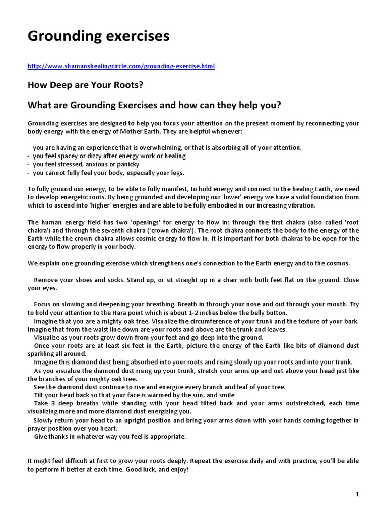 Grounding Exercises - 2014 | PDF | Breathing | Chakra