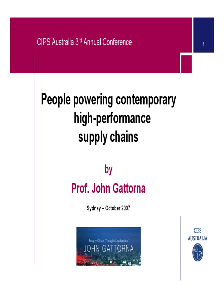 John Gattorna Cipsa Presentation - v3 | PDF | Supply Chain Management ...