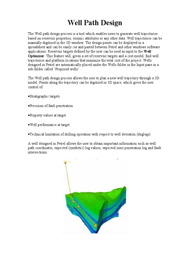 Well Path Design & Optimization | PDF | Spreadsheet | Computing
