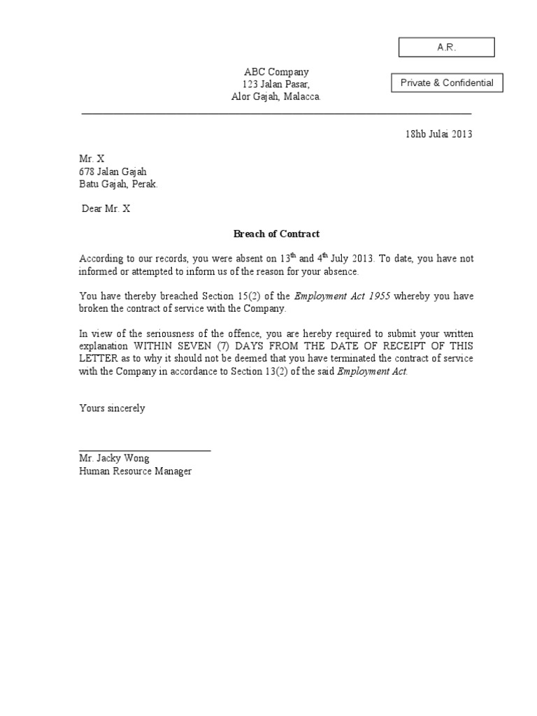 Show Cause Letter for Absence | PDF | Law