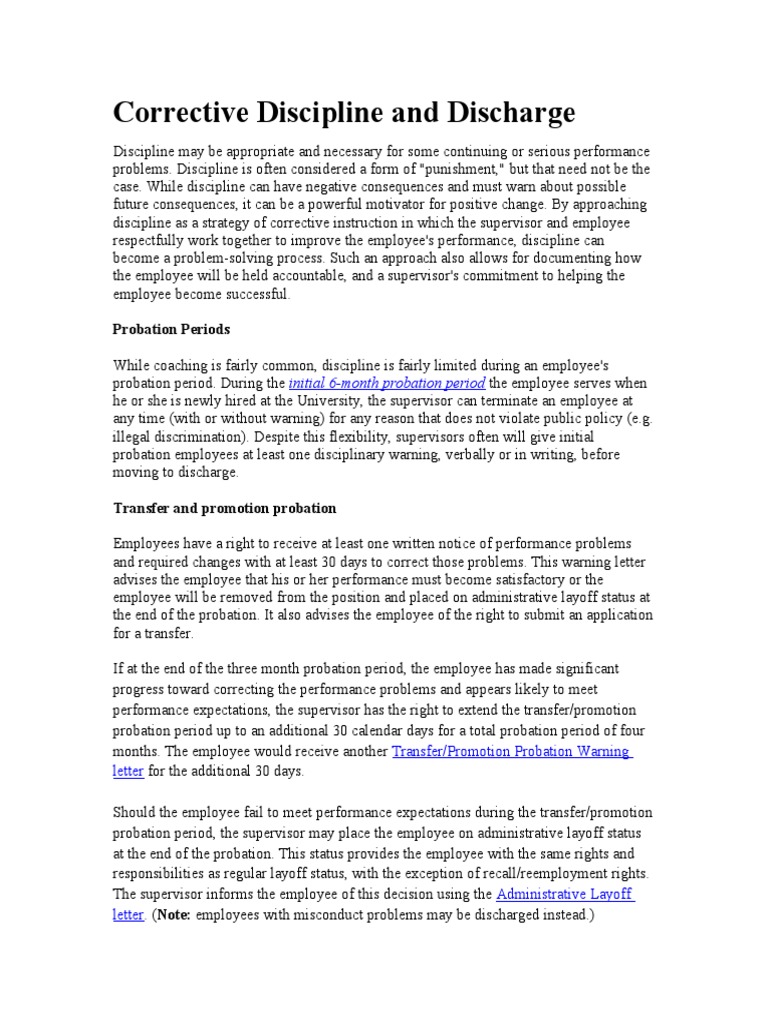 Corrective Discipline Guide | PDF | Supervisor | Employment