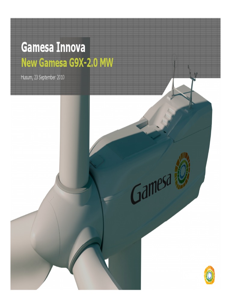 Gamesa Innova Nueva g9x 20 MW | PDF | Wind Power | Transmission (Mechanics)