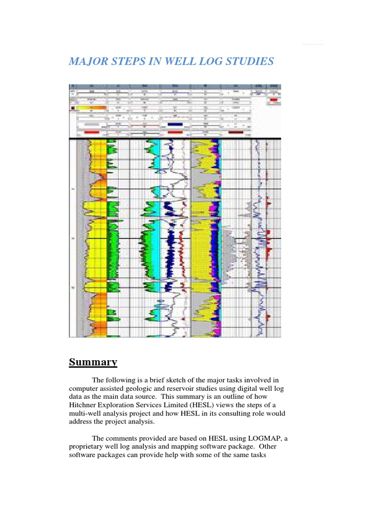 Major Steps in Well Log Studies | PDF | Digitizing | Contour Line