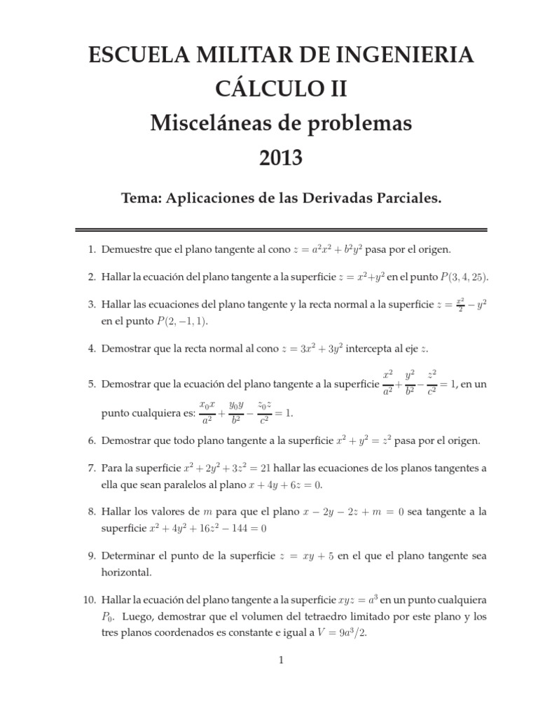Aplicaciones de Las Derivadas Parciales | PDF | Volumen | Tangente