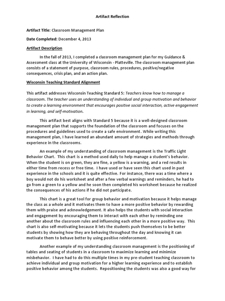 Effective Classroom Management Plan | PDF | Classroom Management ...
