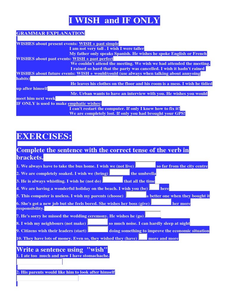 I WISH, Level 5 Exercises | PDF | Onomastics | Languages