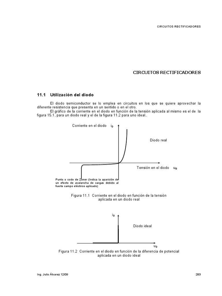 TEMA N°11 - CIRCUITOS RECTIFICADORES Ing. Julio Alvarez | PDF