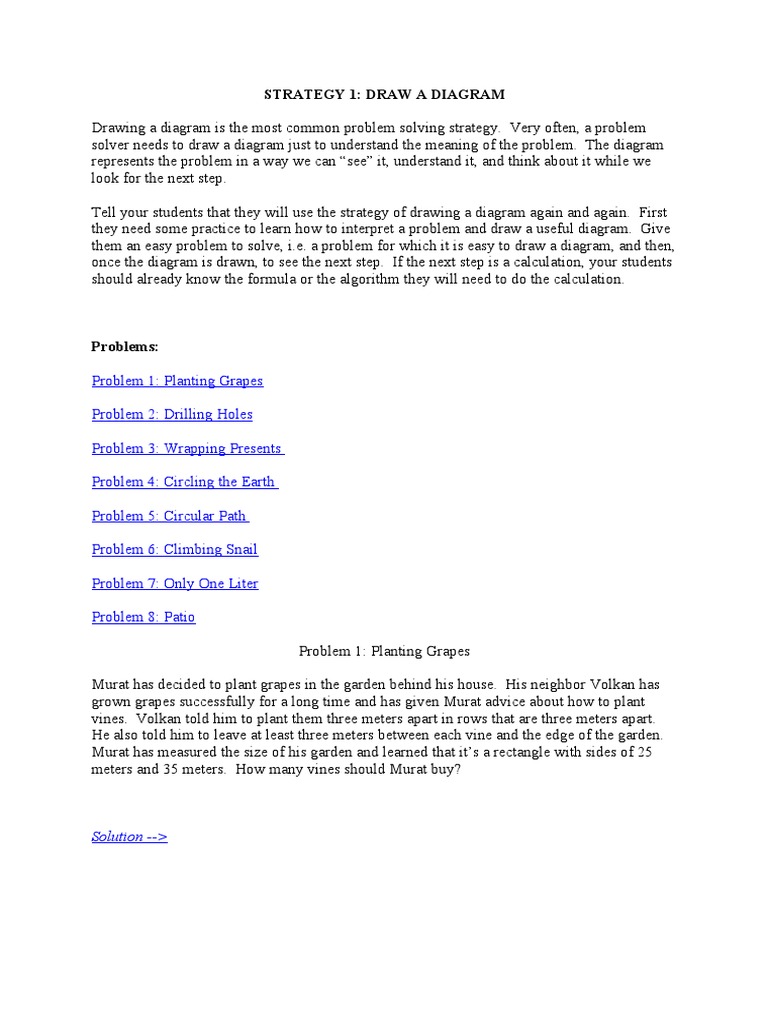 Diagram Strategy for Problem Solving | PDF | Teaching Mathematics | Science