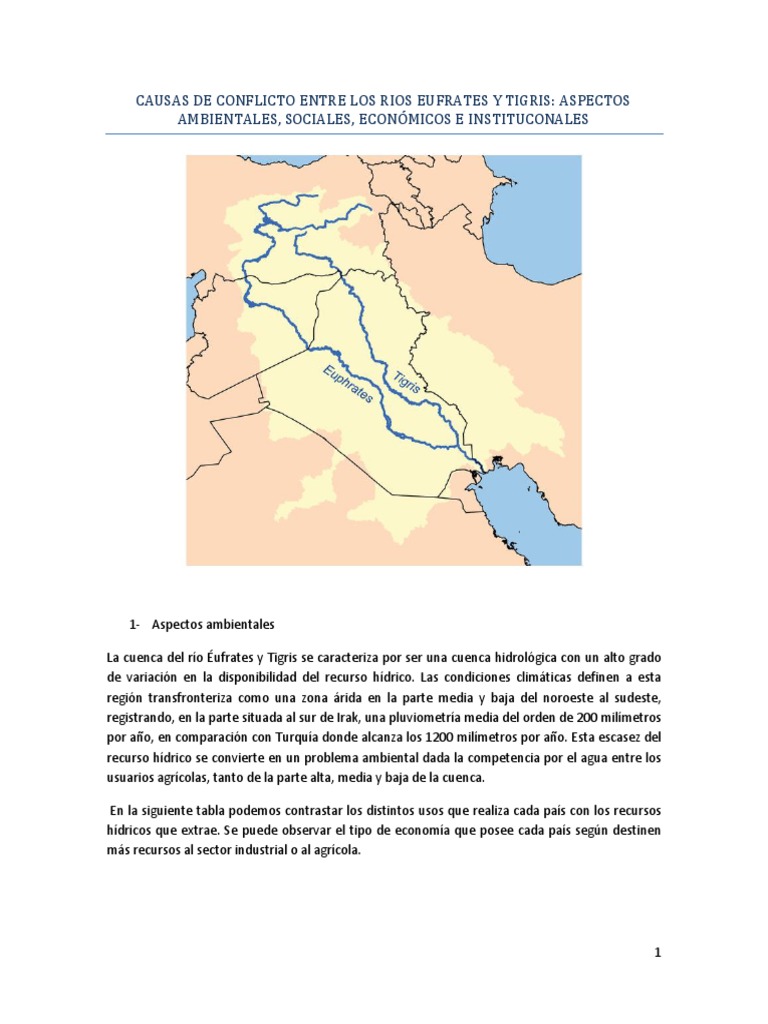 Causas de Conflicto Entre Los Rios Eufrates y Tigris | PDF | Eufrates ...