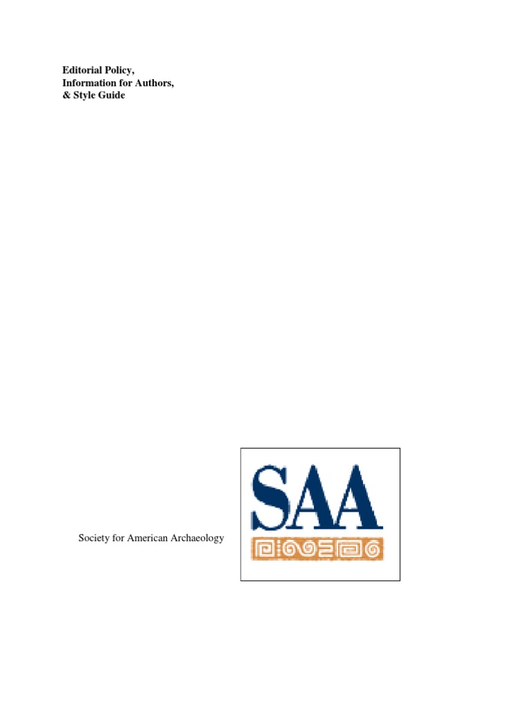 New Style Guide SAA | PDF | Radiocarbon Dating | Editing