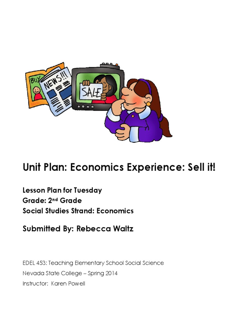 2nd Grade Economics Lesson Plan | PDF