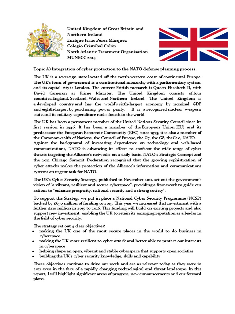 Position Paper A | PDF | United Kingdom | National Security